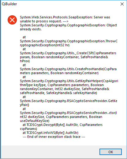 Meu projeto não abre após aparecer a mensagem "System.web.services.protocols.soapexception ...